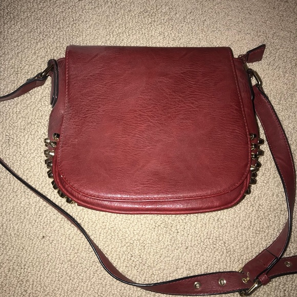 Bags | Studded Maroon Purse | Poshmark